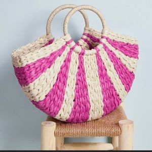 Accessories | Ring Handle Two Tone Woven Tote Bag | Poshmark